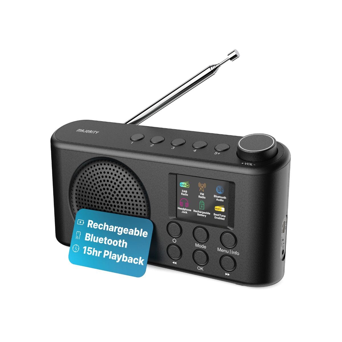 Majority Orwell 2 Portable DAB Radio with Bluetooth – K&B Audio
