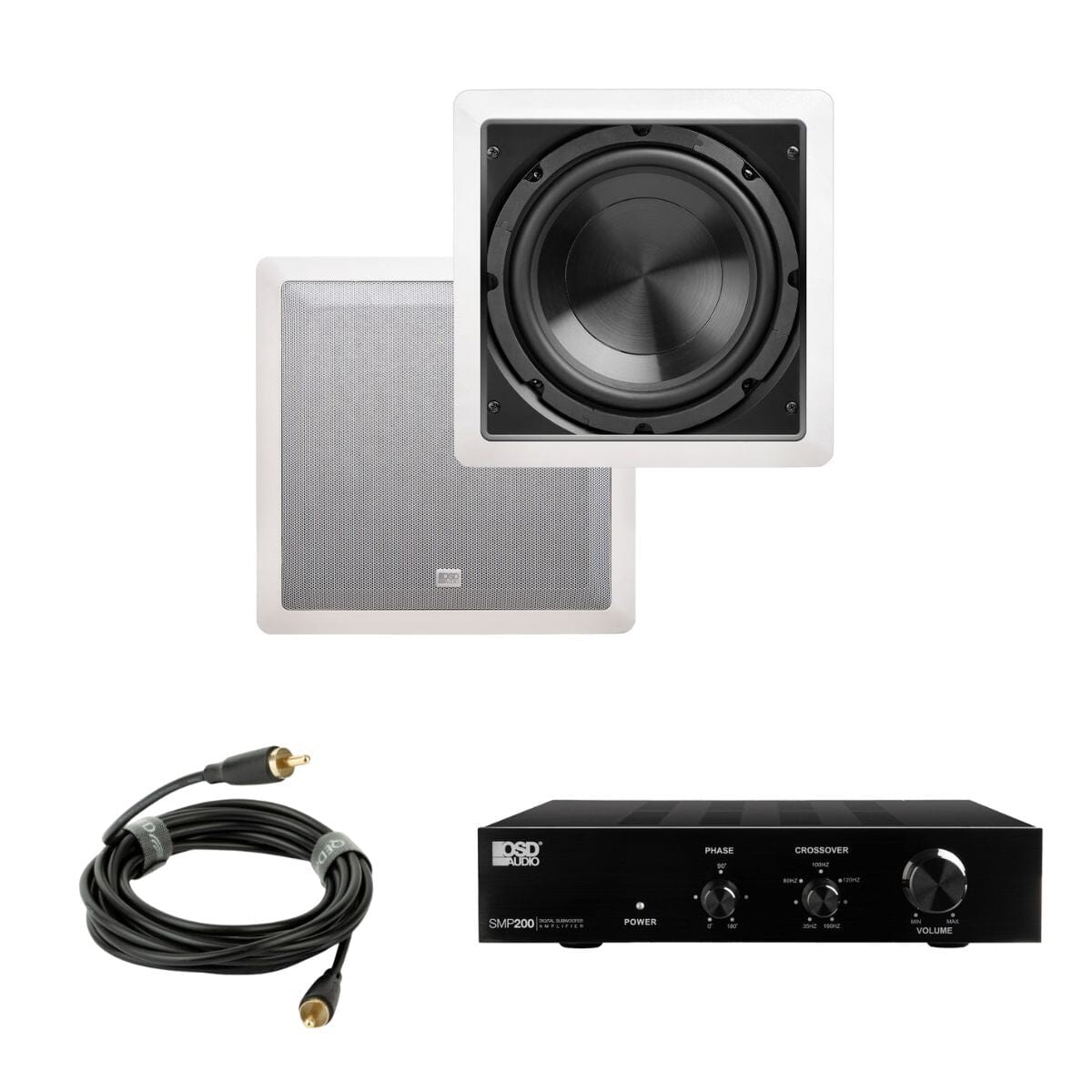 OSD Audio SMP200 + IWS8 8" In Wall Subwoofer Package - 200W – K&B Audio