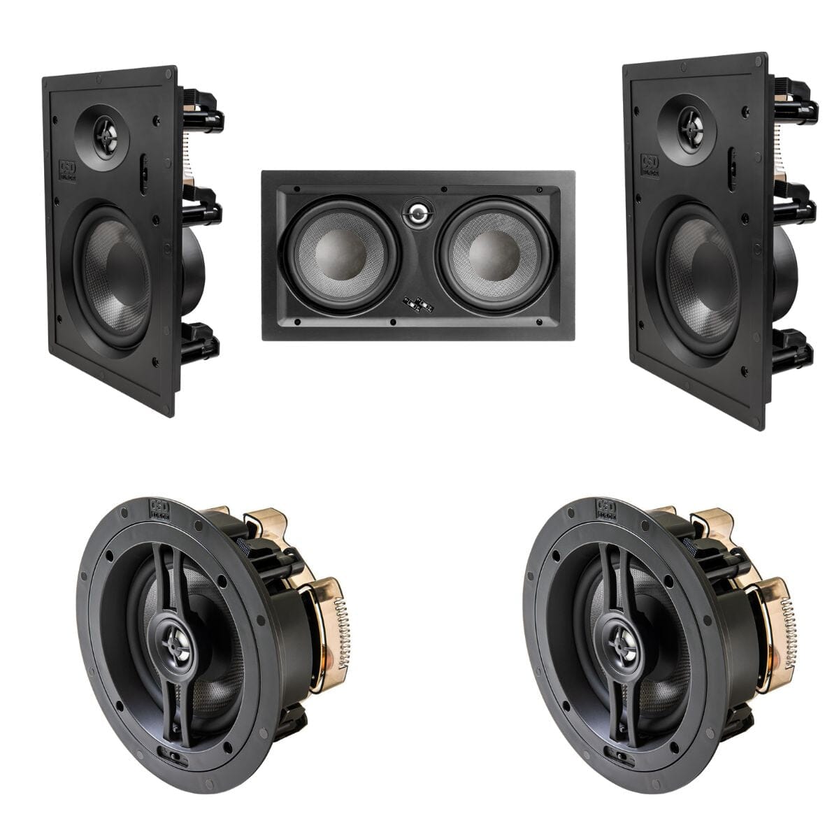 OSD Audio 2 x T63 + 1 x T63LCR + 2 x R63 5.0 Surround Sound Speaker Bu ...