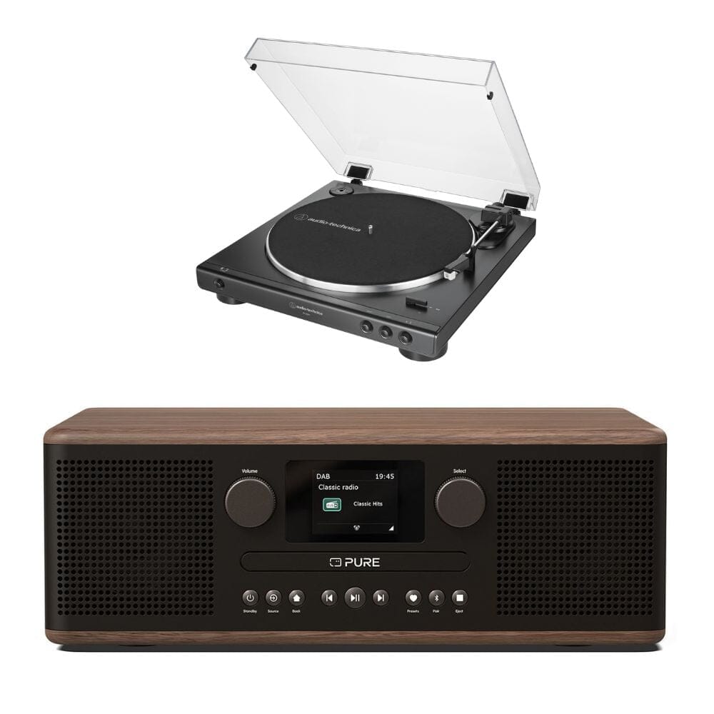 Pure Classic C-D6 CD Player, Radio & Bluetooth + Audio-Technica LP60X ...