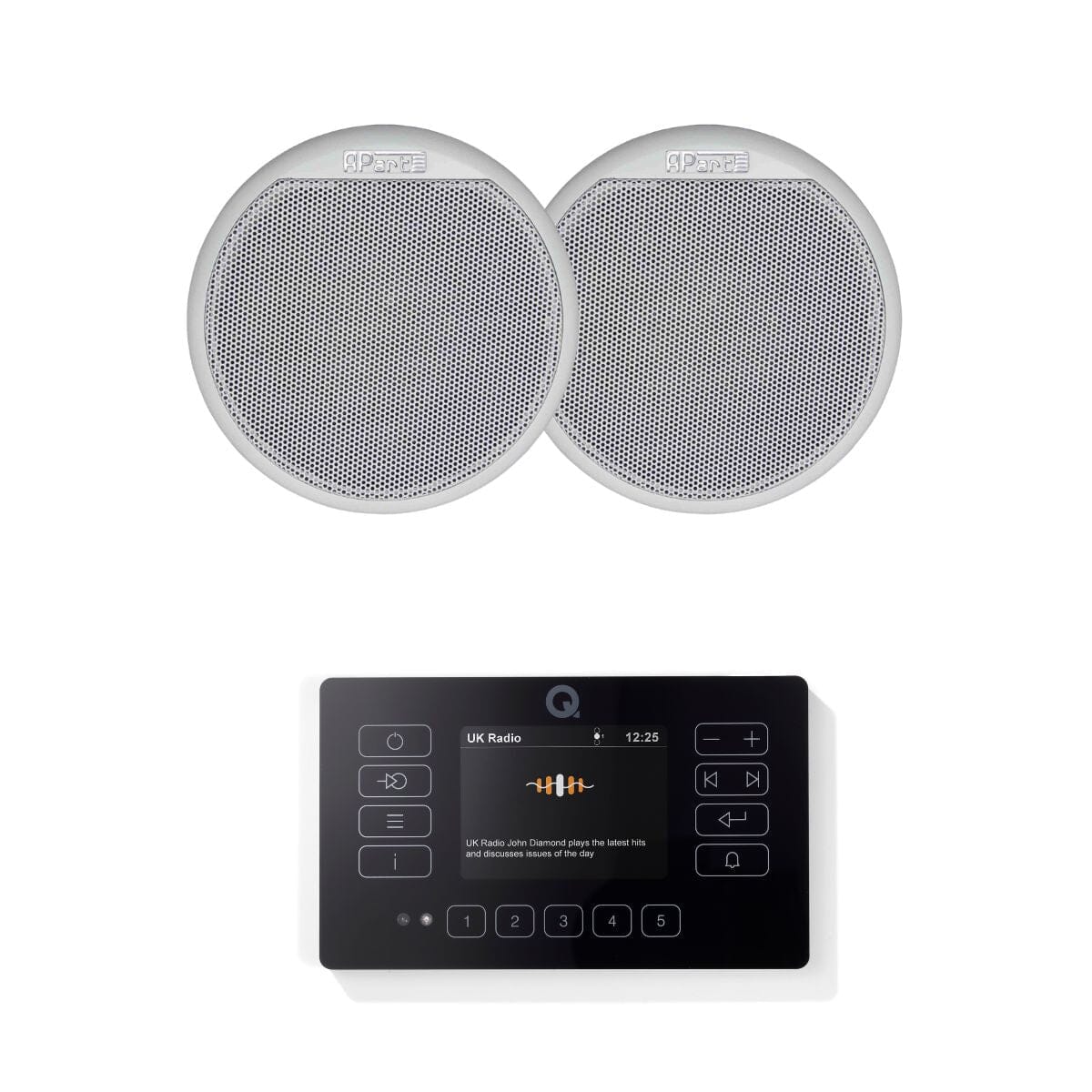 Q Acoustics E120 5" Bluetooth Sauna Ceiling Speaker System with DAB Ra ...