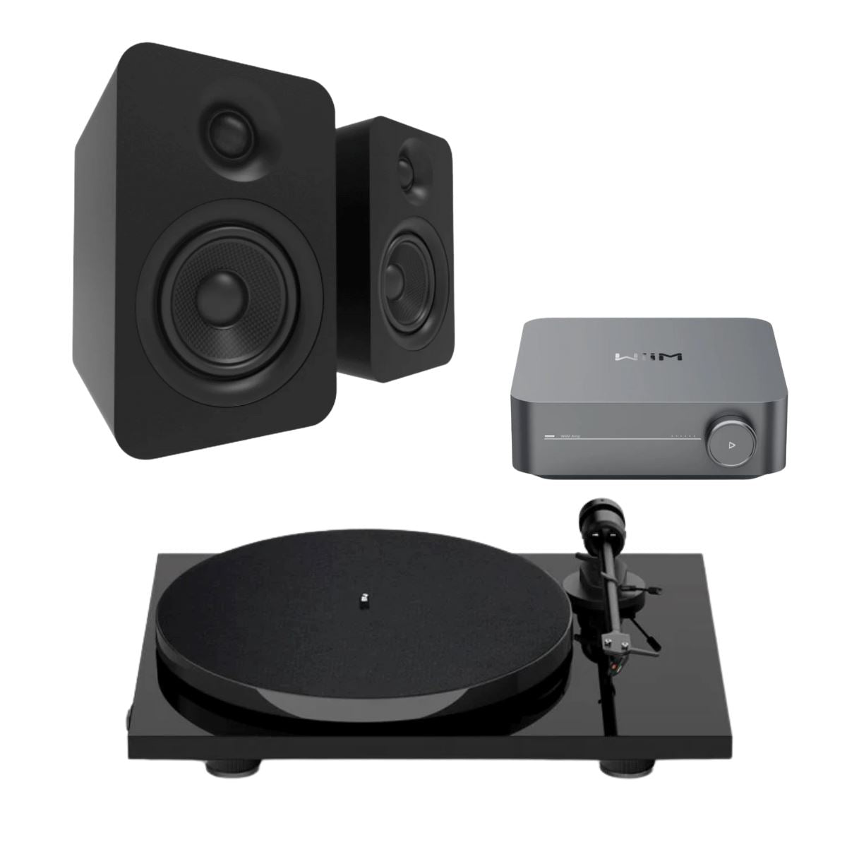 Wiim Amp + Kanto YU Speakers + Pro-Ject E1 Turntable Bundle – Complete ...