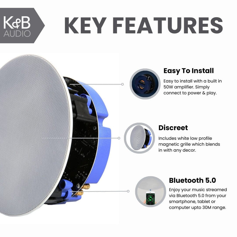 Lithe Audio 6.5" Bluetooth Ceiling Speakers – K&B Audio